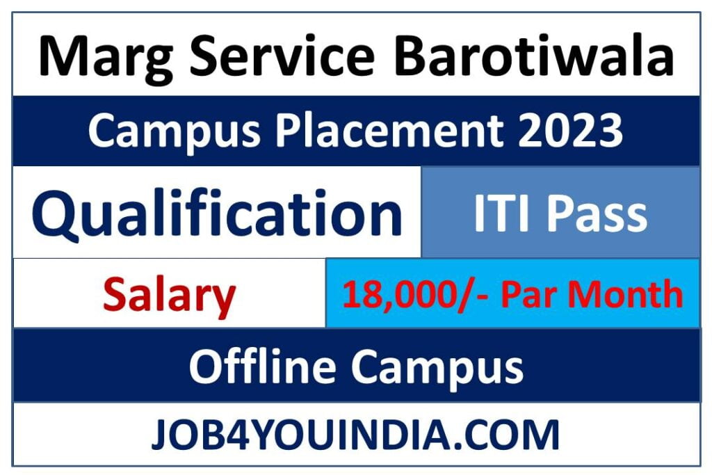 Marg Service Barotiwala Recruitment 2023 : ITI Job Campus - Job4You India
