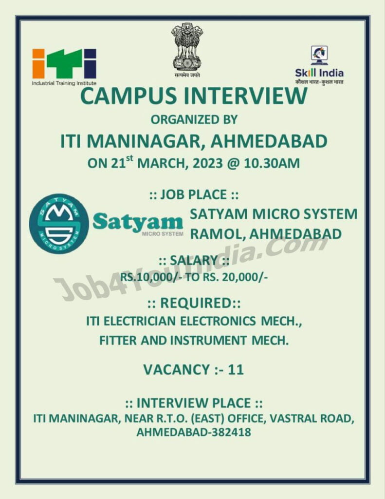 Satyam Micro System Off Campus Drive 2023 - Job4You India